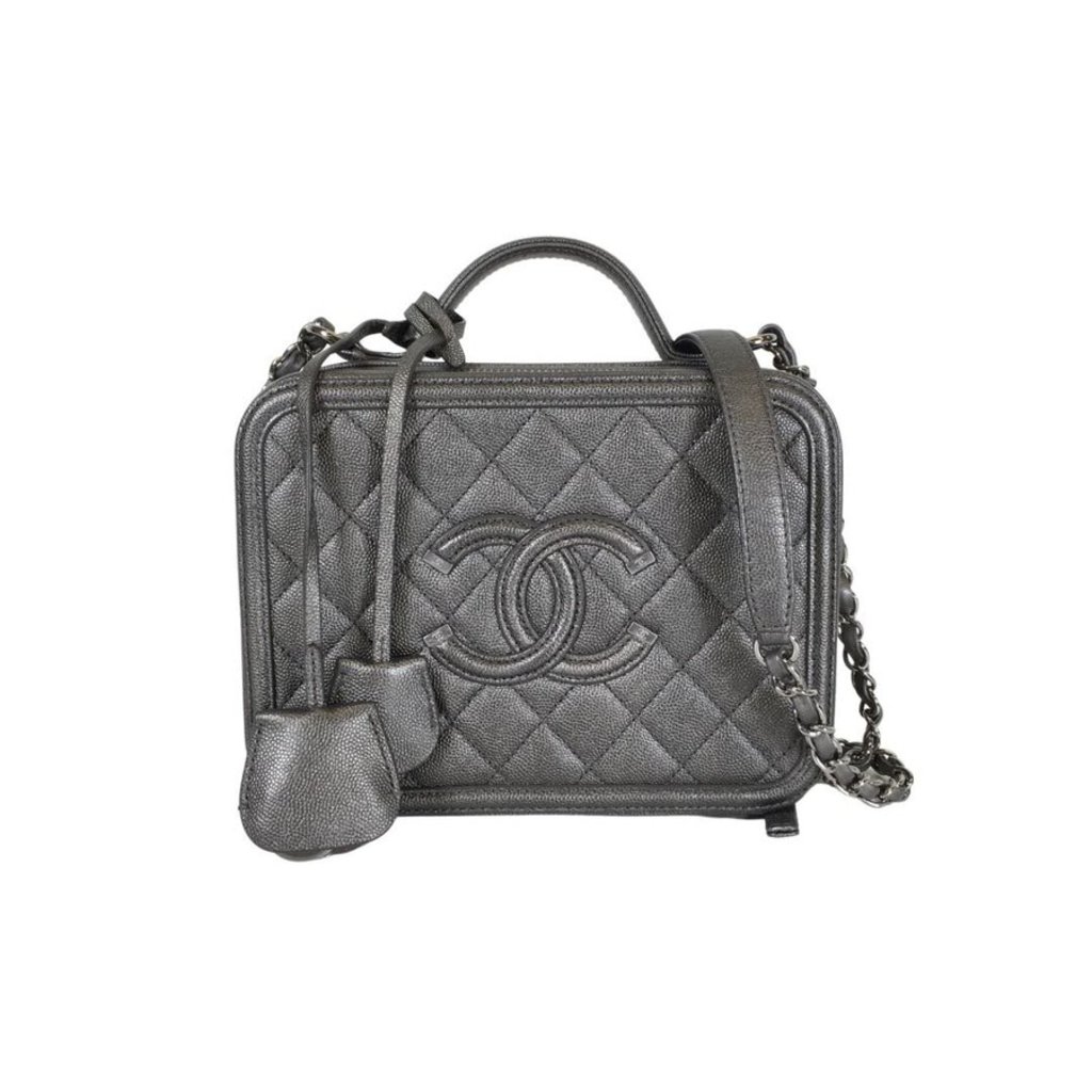 Chanel Vanity Case Medium Grey Caviar - Luxe Du Jour