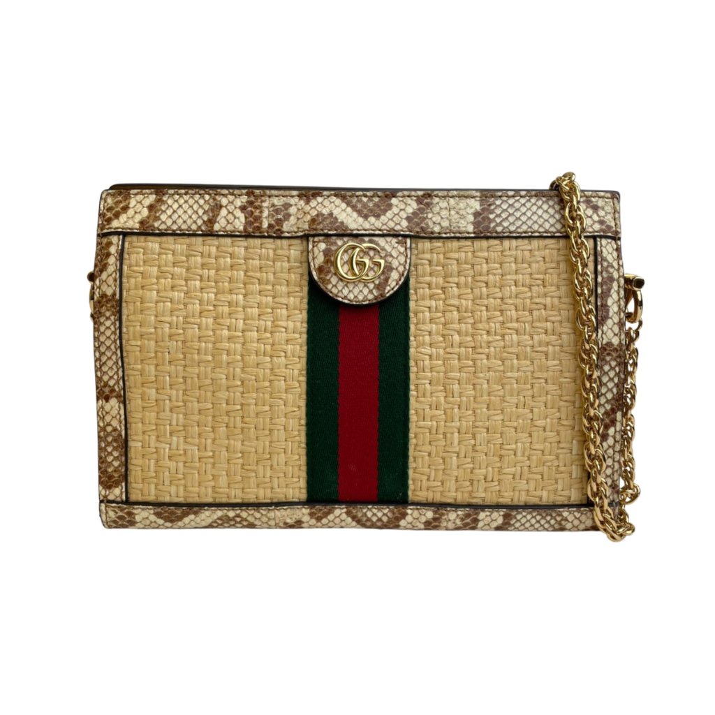 Gucci Raffia Bag On Chain - Luxe Du Jour