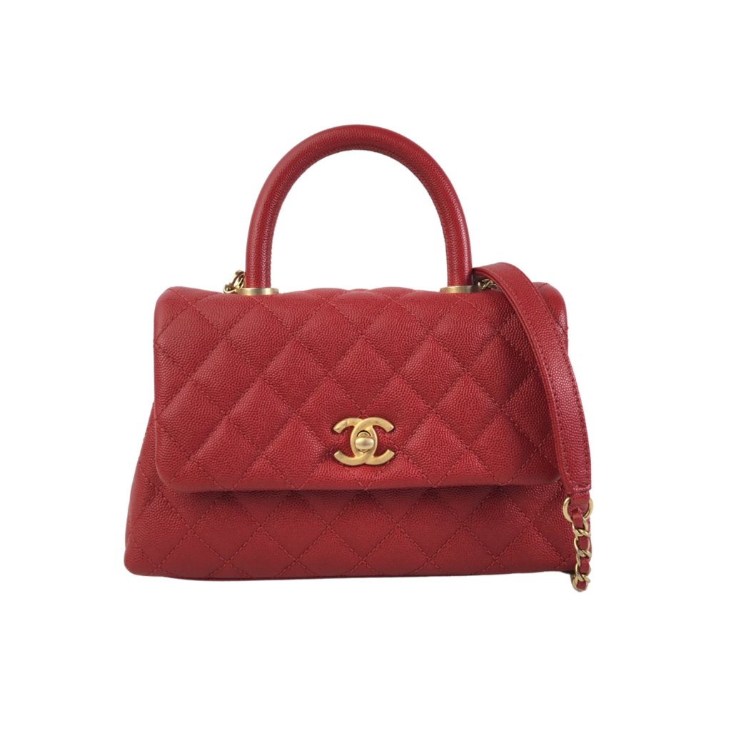 Chanel Small Cocohandle | Red Gold Handbag - Luxe Du Jour