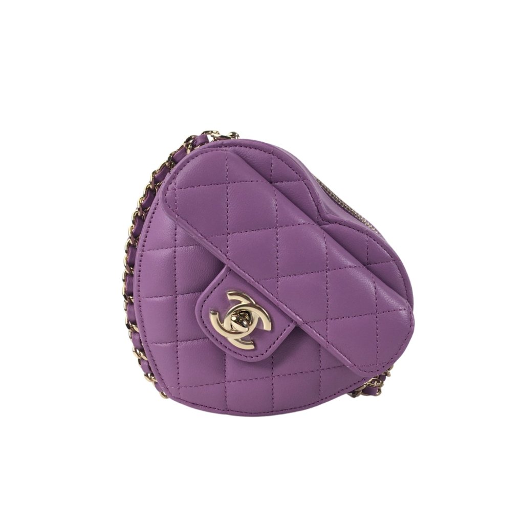 Chanel Mini Heart Bag Purple Lambskin - Luxe Du Jour