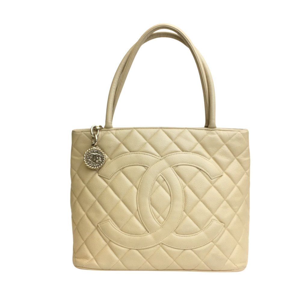 Chanel Medallion Tote Beige Caviar - Luxe Du Jour