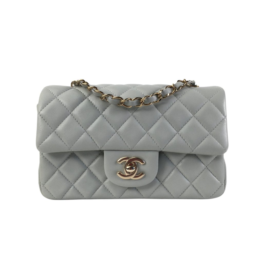 Chanel Mini Rectangle Grey Lambskin - Luxe Du Jour