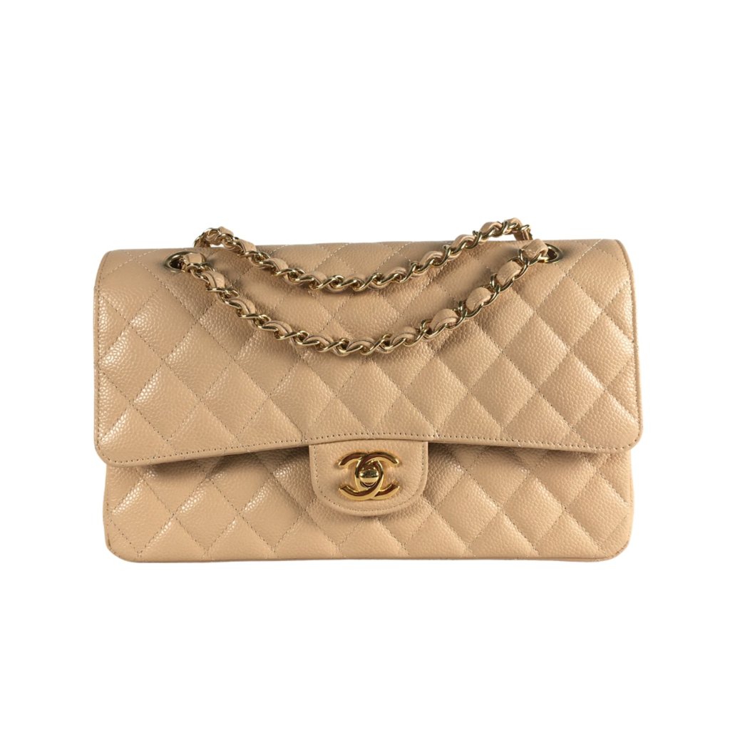 Chanel Classic Flap Medium Beige Caviar - Luxe Du Jour