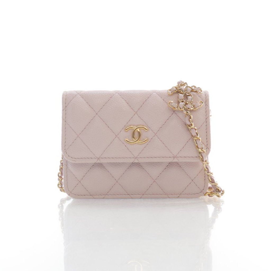 Chanel Mini Coco Chain Cardholder (Wallet On Chain) WOC Lilac Caviar ...