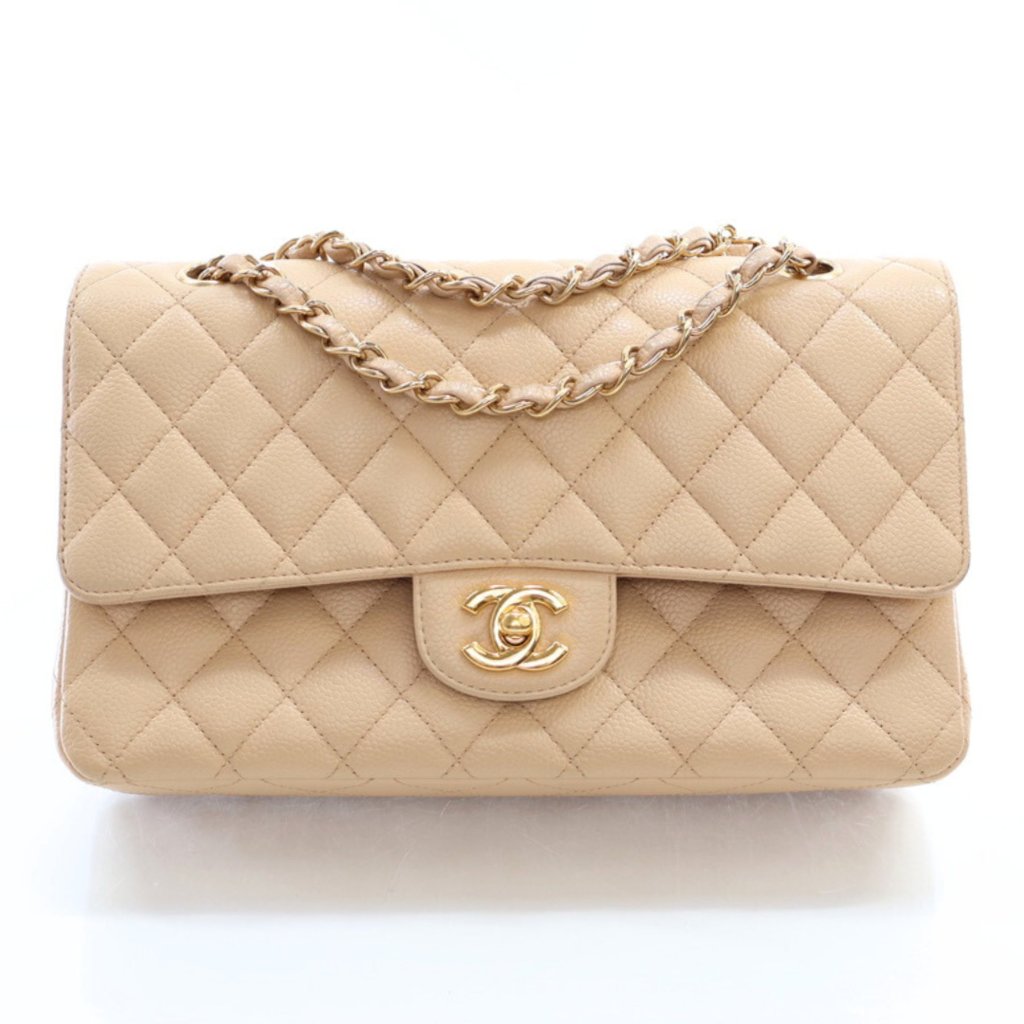 Chanel Classic Flap Medium Beige Caviar - Luxe Du Jour