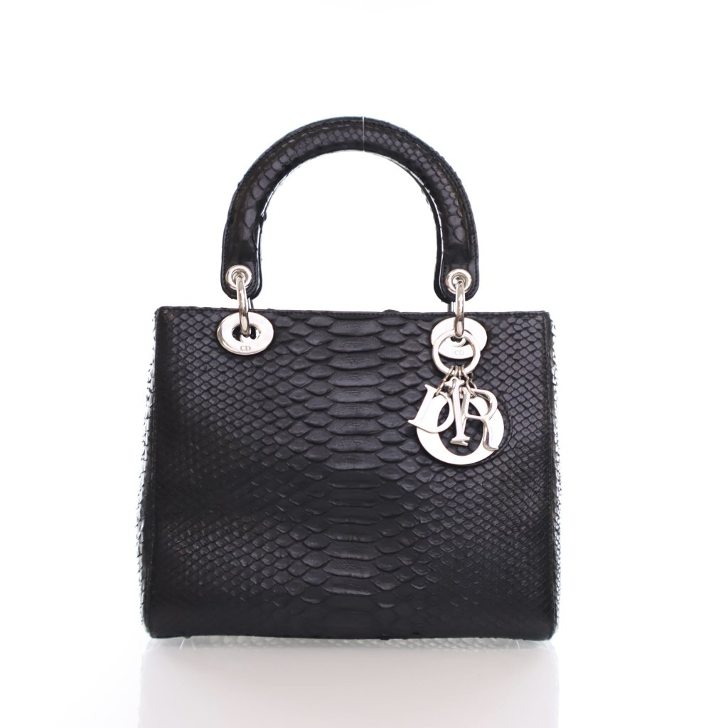 Dior Lady Dior Medium Black Python - Luxe Du Jour