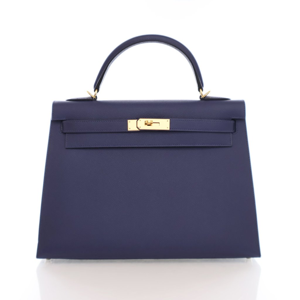 Hermes Kelly 32 Blue Saphir - Luxe Du Jour