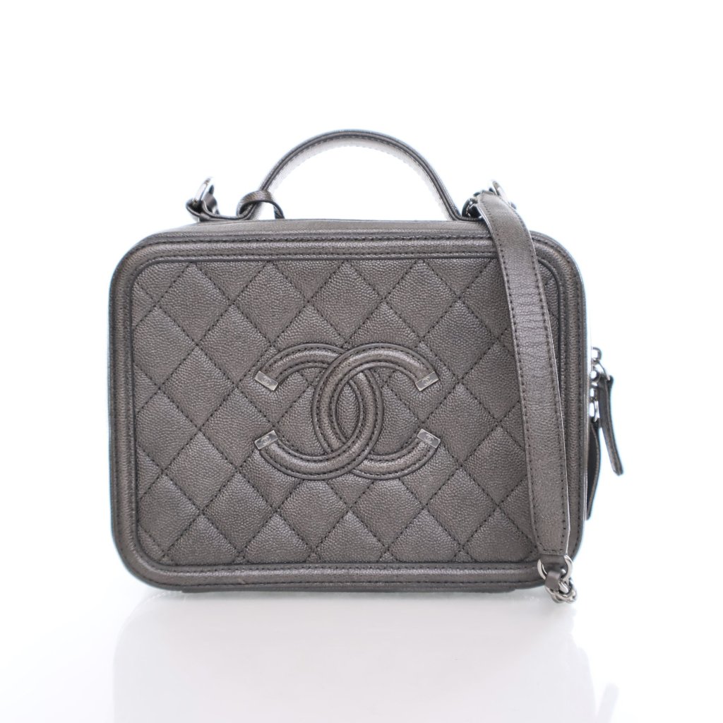 Chanel Vanity Case Medium Grey Caviar - Luxe Du Jour