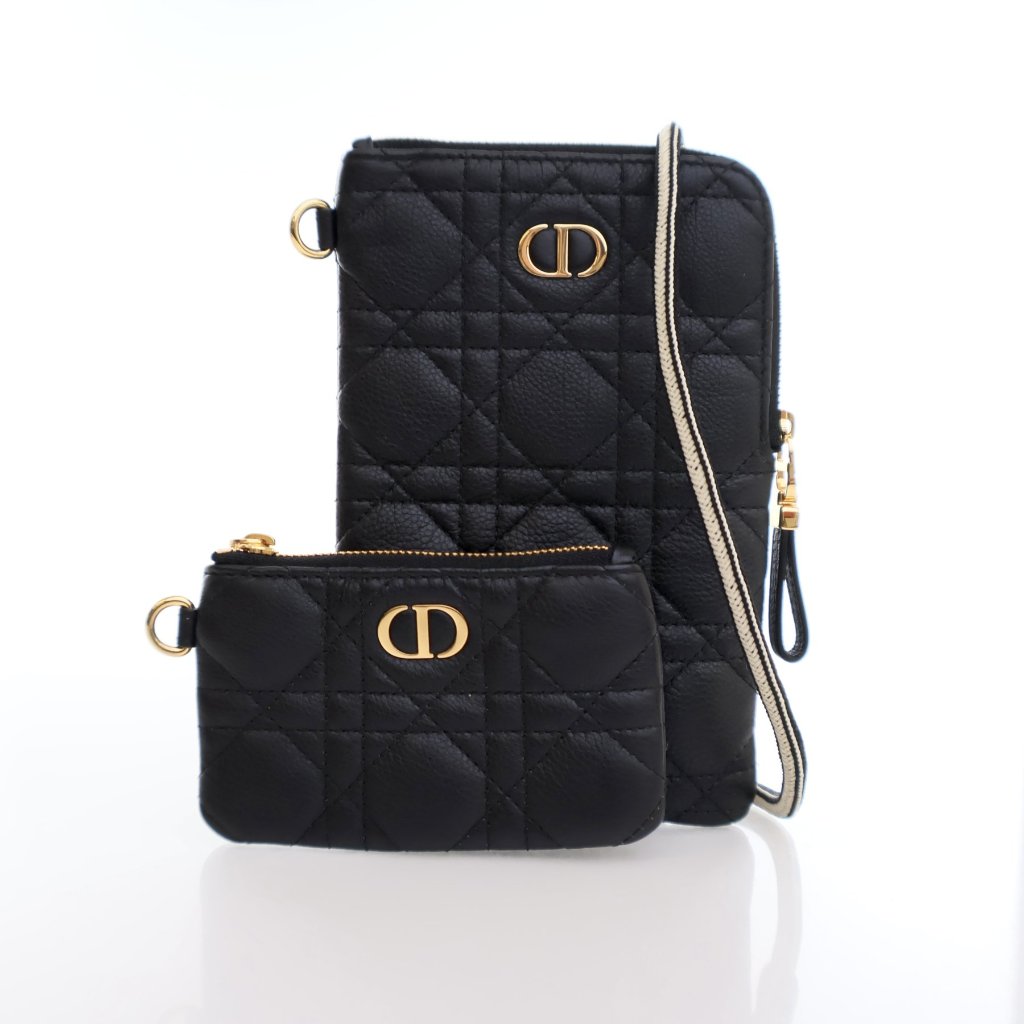 Dior Calfskin Cannage Caro Multifunction Pouch - Luxe Du Jour