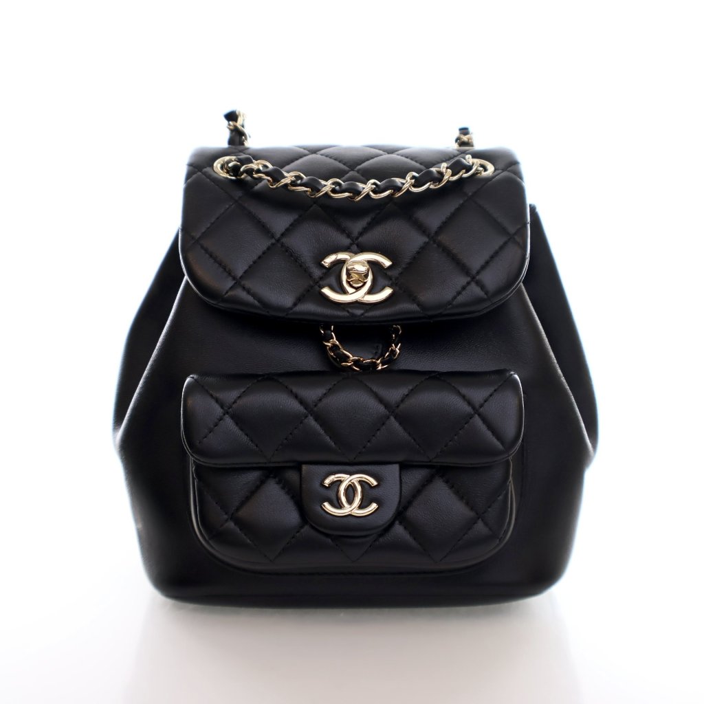 Chanel Duma Backpack Small Black Lambskin - Luxe Du Jour