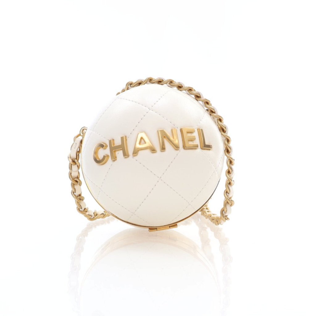 Chanel White Lambskin Coco Sphere Minaudiere Bag - Luxe Du Jour