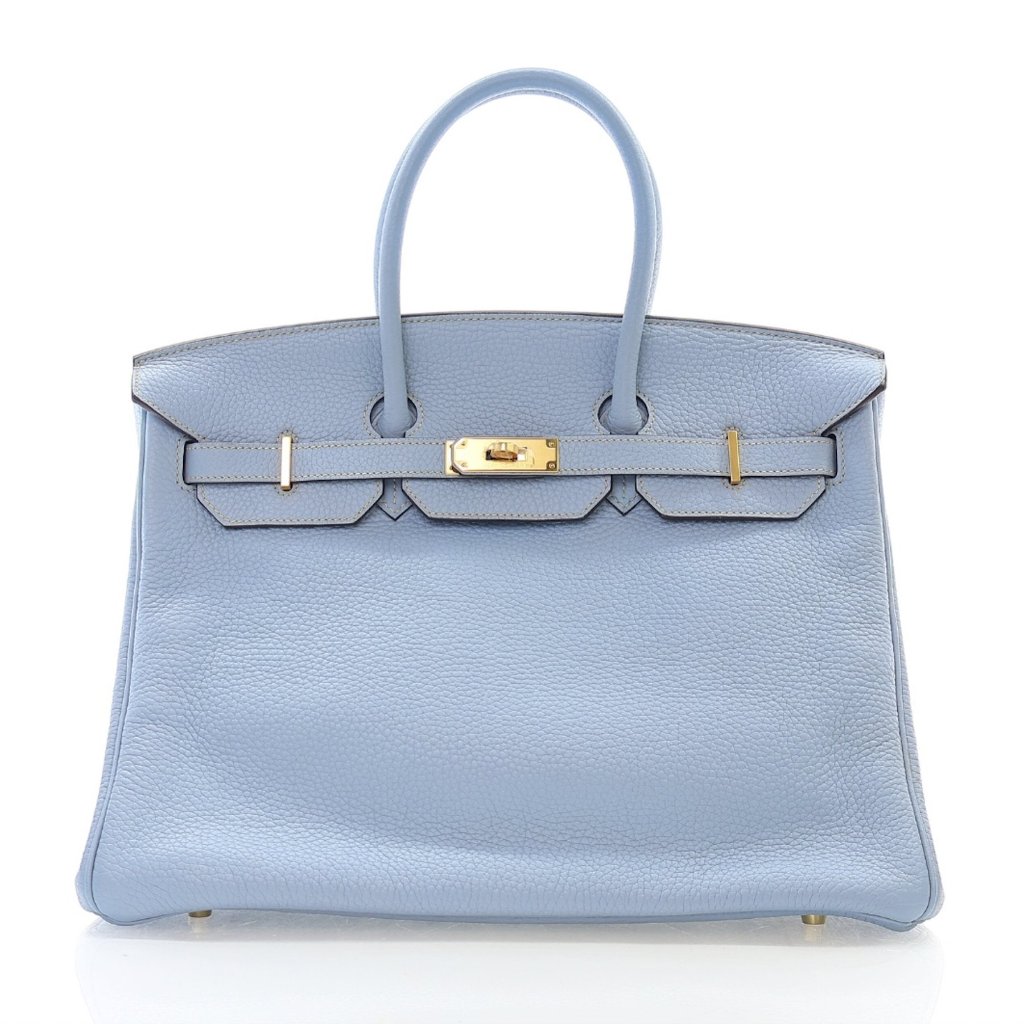 Hermes Blue Lin Togo Birkin 35 - Luxe Du Jour
