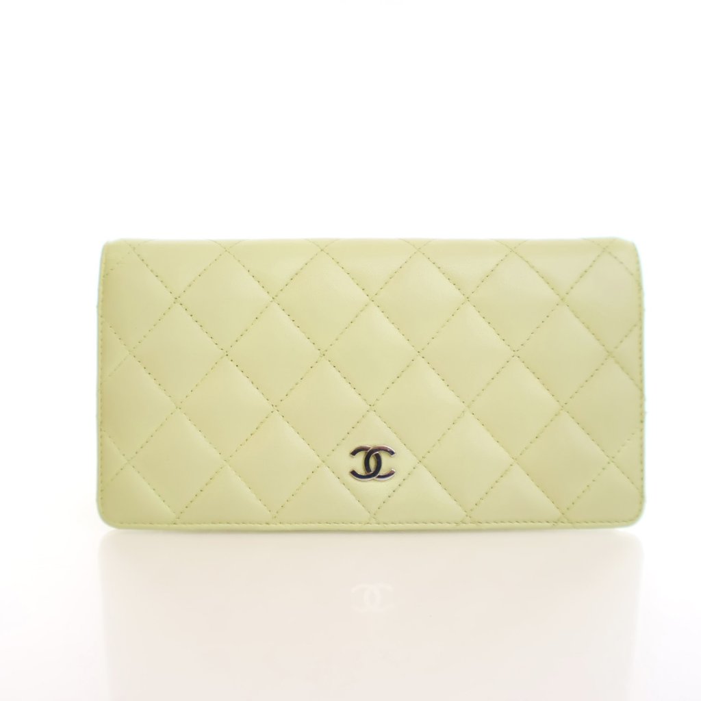 Chanel Yellow Lambskin Yen Continental Wallet - Luxe Du Jour