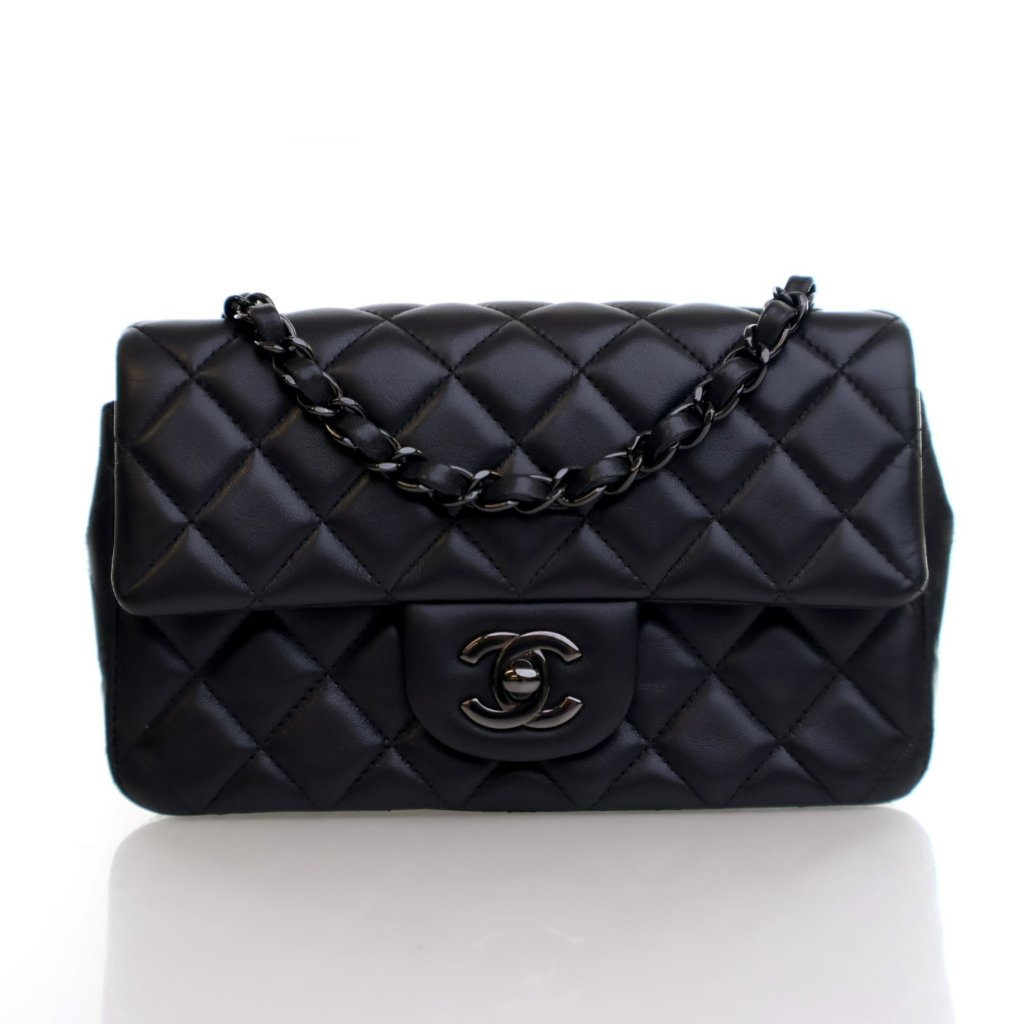 Chanel Mini So Black Lambskin Rectangular Classic Flap Bag - Luxe Du Jour