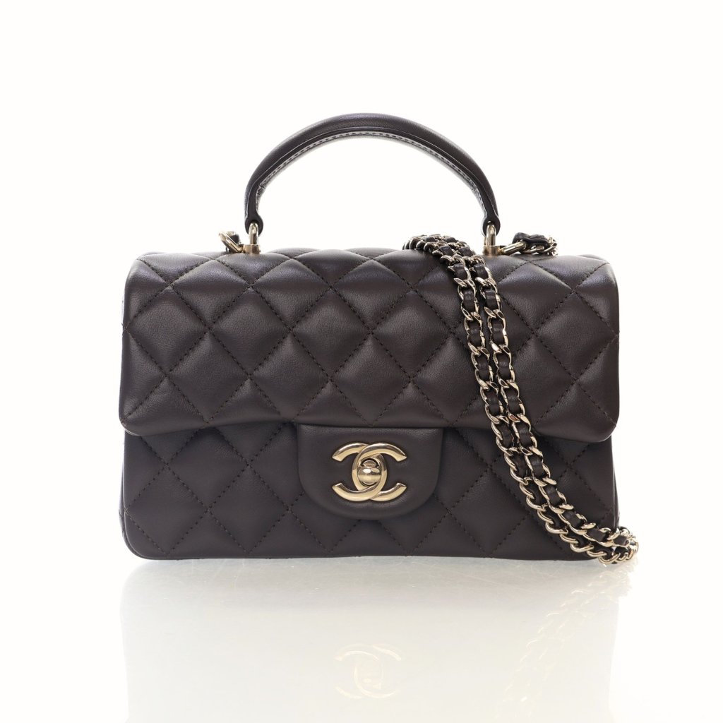 Chanel Mini Lambskin Rectangular Top Handle Classic Flap Bag - Luxe Du Jour